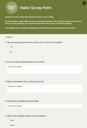 Survey Forms | Heart Place Hospital